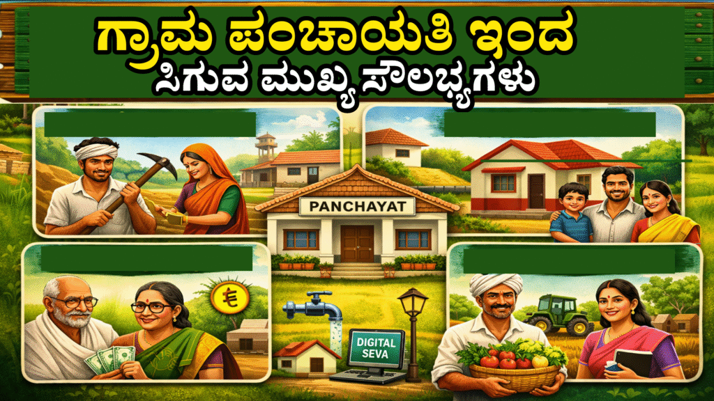 Grama Panchayati ಗ್ರಾಮ ಪಂಚಾಯತಿ ಮೂಲಕ ದೊರೆಯುವ ಪ್ರಮುಖ ಸೌಲಭ್ಯಗಳಸಂಪೂರ್ಣ ವಿವರ ...